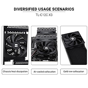Thermalright TL-C12C X3 CPU Fan 120mm Case Cooler Fan, 4pin PWM Silent Computer Fan with S-FDB Bearing Included, up to 1550RPM Cooling Fan（3 Quantities）