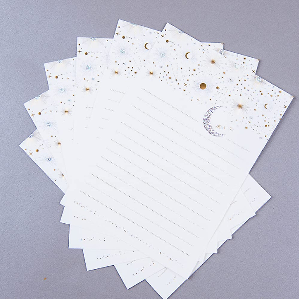 Stationery Paper Letterhead Sheets,36 Pcs Starry Sky Theme Series Stationery Design Writing Stationery Paper,For Writing Letters Wedding Invitations Crafts Computer Office Note(White