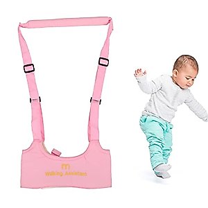 FILFEEL Baby Walker Baby Walking Harness Adjustable Handheld Kids Walker Helper Walking Learning Helper for Toddler 8-20 Months(Pink)