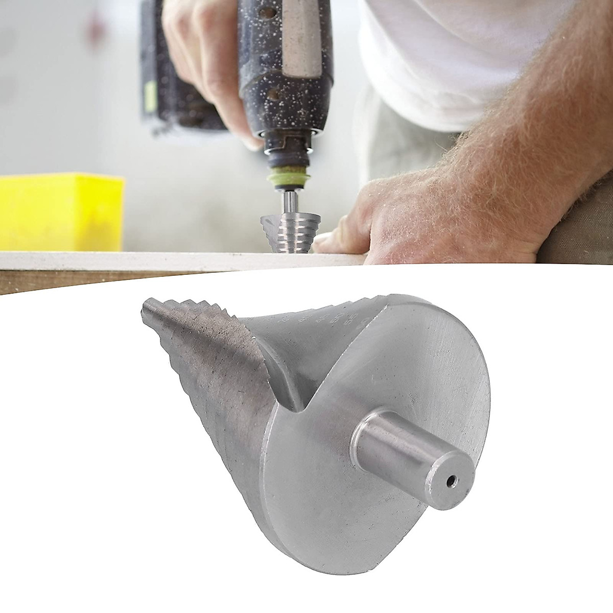 Spiral Step Drill Bit, High Speed Steel Ladder Structure Sturdy Durable Conical Drill Bit Faster Efficient Wide Application for Drill for Bench Drill