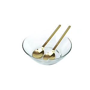 Rigeli Regent 18/10 CONTEMPO Chromeplated 9.8”inch 25cm Salad Bowl with Stainless Steel Servers Salad Bowls, Big Salad Bowls with Perfect for Fruits, Vegetable or Salads (Gold)