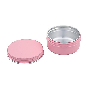 Foraineam 60 Pack 50ml Round Tins Pink Tin Cans Containers with Screw Top Lids