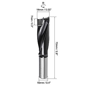 uxcell® Brad Point Drill Bits for Wood 14mm x 70mm Forward Turning HSS for Woodworking Carpentry Drilling Tool