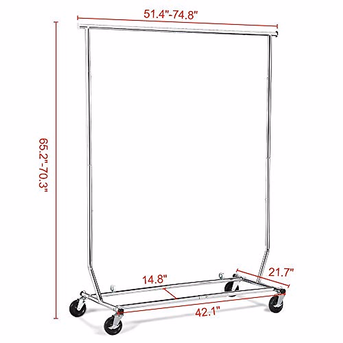 Yaheetech Heavy Duty Adjustable Commercial Grade Garment Rack Rolling ...