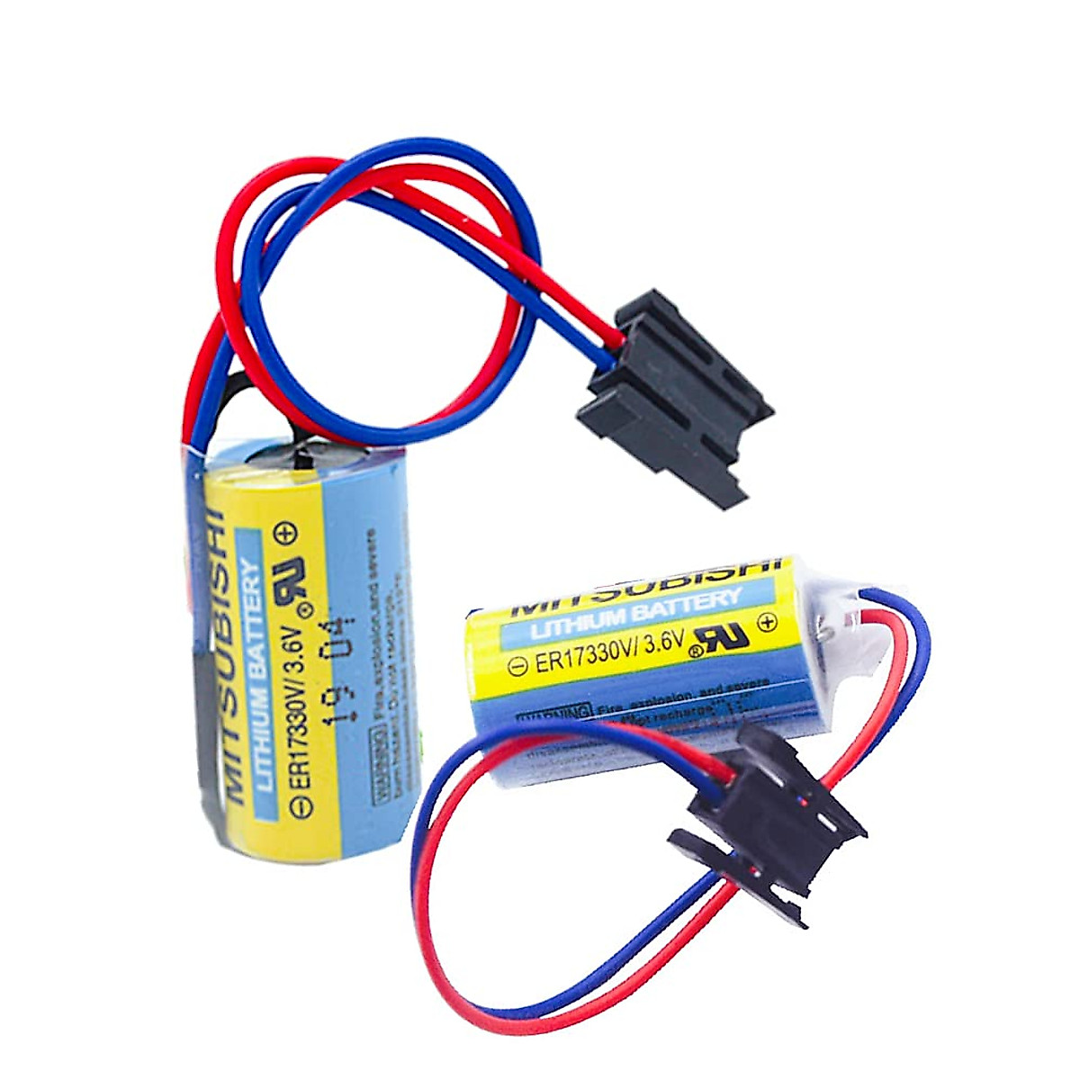 DSONE 2PCS MR-BAT ER17330V3.6V 1700mAh PLC Battery with Plug for FANUC CNC System, BLUE