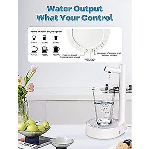 Bedside Water Dispenser for Bedroom Nightstand - Desktop Water Dispenser for 5 Gallon Bottle - Tabletop Wireless Water Dispenser - Type-C Charging