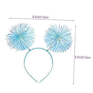 FELTECHELECTR Fluffy Headband Headband Pink Party Supplies Womens Head Bands Prom Photo Props Girl Headband Scrunchies for Women Birthday Hair Band Birthday Headbands for Women Blue Miss