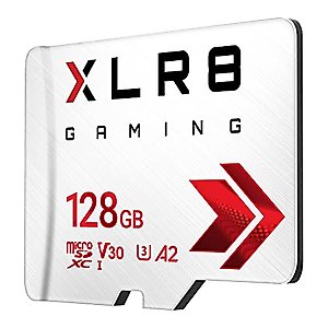 PNY XLR8 128GB Gaming Class 10 U3 V30 microSDXC Flash Memory Card - 100MB/s, Class 10, U3, V30, A2, 4K UHD, Full HD, UHS-I, micro SD