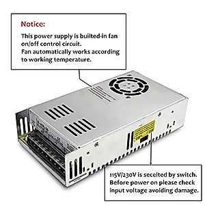 RATTMMOTOR Single Output 400W 36V 11A DC Switching Power Supply Input 115-230V/AC by Switch for LED, Display, Lighting Appliances and Industrial Control Equipment