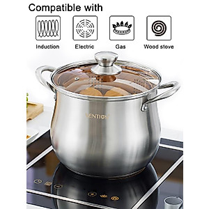 VENTION Stainless Steel Stock Pot with Steamer, 7.8 Quart Stockpot with Lid