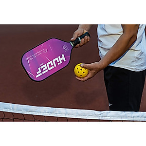 HUDEF Pickleball Single Paddle, Lightweight Graphite Carbon Fiber Face Pickleball Paddle Racquet Rackets Elongated Pickleball Paddles,Honeycomb Core,Cushion Comfort Grip USAPA Approved