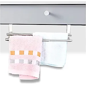 Syrisora Double Layers Stainless Steel Telescopic Towel Holder Rack Hanger Organizer Bathroom Kitchen