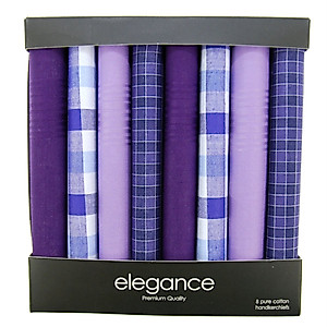 Retreez 8 Piece Pure Cotton Assorted Men's Handkerchiefs Hanky Gift Box Set - Assorted Set A5A005