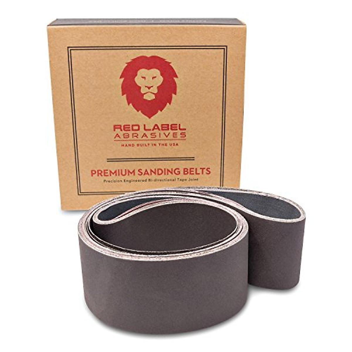 Red Label Abrasives 2 Inch X 42 Inch Knife Makers Fine Grit Sanding Belts, 6 Pack Assortment