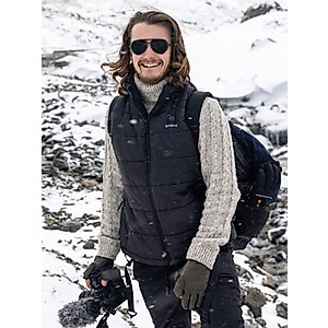 ORORO Men's Tall Size Heated Vest with Battery Pack, Puffer Heating Vest (Charger Not Included) (Black, XLT)