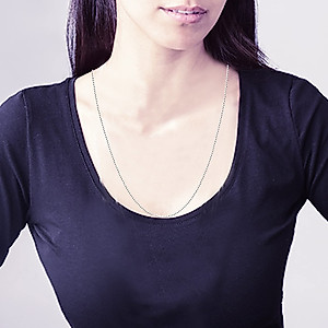 LeCalla 925 Sterling Silver Italian Adjustable Ball Chain Necklace for Women 24 Inches