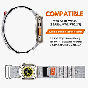 Odbeai Bands Compatible with Apple Watch Ultra 2 Band, Rugged Bands Compatible with Apple Watch Band 44mm 45mm 42mm 46mm 49mm, Nylon Sport Strap for iWatch Series 10 9 8 7 6 5 4 3 2 1 SE Ultra