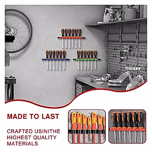 Plastic Wrench Screwdriver Organizer Rail Rack Storage Holder Garage Workshops Hardware Tool Display Hanger ABS Wall Mount(Red)