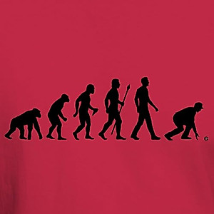 CafePress Lawn Bowls Evolution Dark T Shirt Men's Traditional Fit Dark Casual Tshirt Cardinal