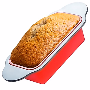 Silicone Bread Loaf Pan 9 x 5 Inch - Easy Release Non-Stick Baking Bread Pan Perfect for Banana Bread, Sandwich Bread, Pound Cake, and Meatloaf - Bread Mold Easy to Clean, BPA Free and Dishwasher Safe