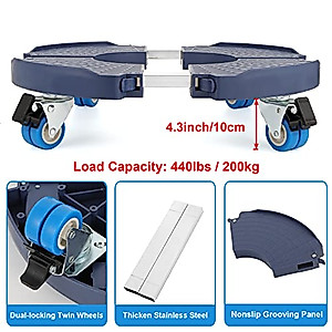 W B D WEIBIDA Plant Caddy with Wheels Heavy Duty 440lbs Capacity, Adjustable 15-21 Inch Rolling Plant Stand Indoor Outdoor, Large Plant Cart Dolly with Casters for Flower Pot Garden Pot Mover