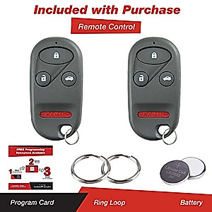 KeylessOption Keyless Entry Remote Control Car Key Fob Replacement for KOBUTAH2T (Pack of 2)