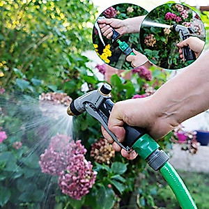 Navaris Garden Hose Nozzle Spray - High Pressure Metal Water Gun Sprinkler with Ergonomic Trigger for Lawn, Gardening, Car Washing, Watering Plants