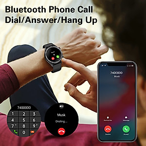 BRIBEJAT Smart Watch for Men, HD 1.32'' Stainless Steel Case Smartwatch, Waterproof Fitness Tracker Pedometer SpO2/Heart Rate/Sleep Monitor, Activity Tracker Compatible with iOS Android Phone