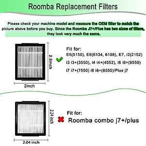CauYien 26 Pack Replacement Parts accessories for iRobot Roomba i3 i3+ i4 i6 i6+ i7 i7+ E5 E6 E7 j7 I & E j Series Vacuum Cleaner,2 Set Rubber Brushes,8 Vacuum Filters,8 Side Brushes,8 Vacuum Bags