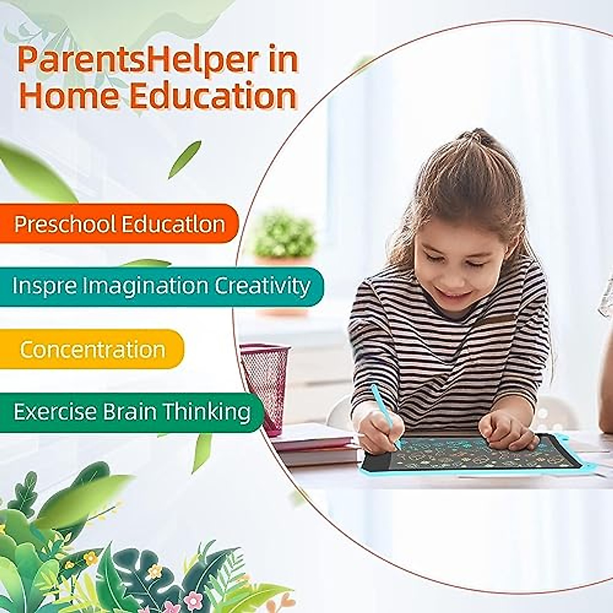 LCD Writing Tablet, 8.5 Inch Colorful Doodle Board Electronic Doodle Pad, Drawing Board Drawing Tablets for Kids, Educational Toys Birthday Gifts for Girls Boys Age 3-8 (Blue)