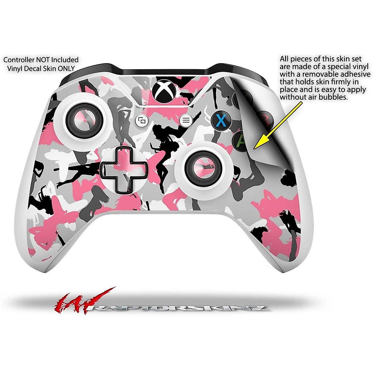 WraptorSkinz Decal Vinyl Skin Wrap compatible with XBOX One S/X Controller - Sexy Girl Silhouette Camo Pink (CONTROLLER NOT INCLUDED)