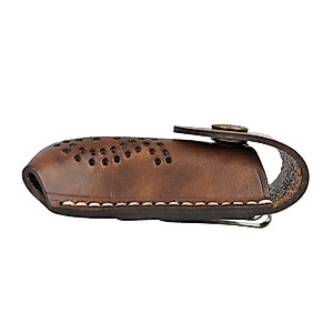 Tourbon EDC Leather Pocket Folding Knife Sheath Carrier Holster Flashlight Holder Case Wine Bottle Opener for Belt