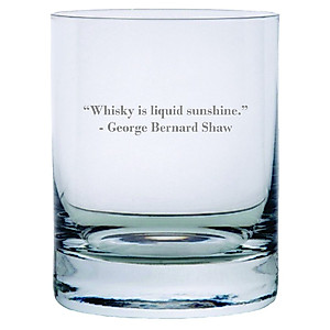 Etched Laser Art Whisky Is Liquid Sunshine Quote 11oz Stolzle New York Crystal Rocks Glass