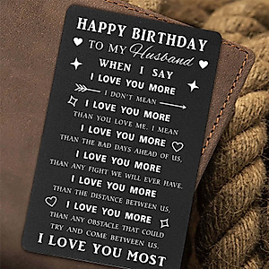 SOUSYOKYO Husband Birthday Card, Whe I Say I Love You Birthday Gifts, Happy Husband Bday Gifts from Wife