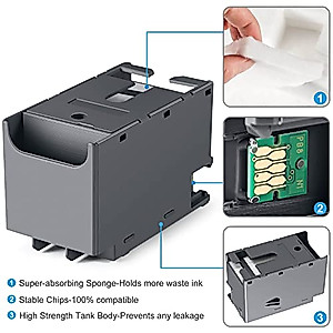 Poschink T6715 T6176 Ink Maintenance Box for Workforce Pro WF-4730 WF-4740 WF-4734 WF-4830 WF-4720 WF-4820 WF-3820 EC-4020 EC-4030 EC-4040 WF-C5710 WF-C5790 WF-C5210 WF-C5290 Printers T671500/T671600