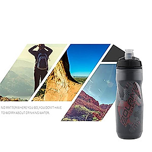 Zsling Bottle Sport Squeeze Insulated Water Bottle 20oz - BPA-Free, Sport & Bike Squeeze Bottle (Black gray-20oz)
