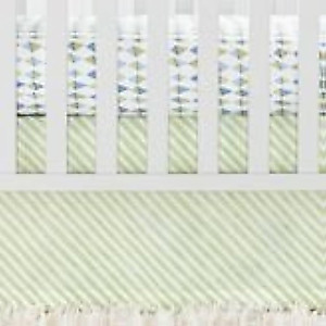 Serena and Lily Sprout Green Candy Stripe Crib Skirt