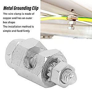 Focket 10PCS Solar Panel Photovoltaic Nut and Solar Earthing Ground Clip Cable Clamp for Bare Wire, Safe On Coupling Earthing Ground Lug Cable Clamp Ground Clamp Fasteners Clip