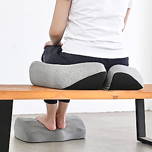 Cushion Lab Hip & Leg Pressure Relief Bundle - Transform Any Home/Office Chair or Recliner into The Most Comfortable Seat in The House - Grey Set