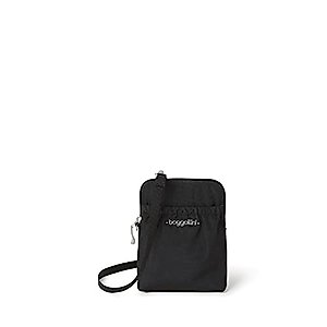 Baggallini Bryant Smartphone Pouch and-Purse - Lightweight, Water Resistant-Travel-Bag with RFID Protection, Adjusts to Become-Belt-Bag or -Fanny Pack Black