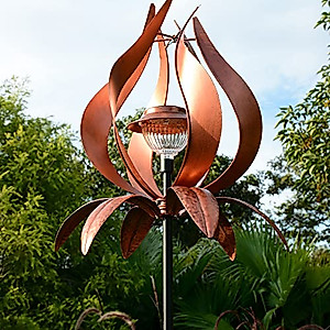 J-Fly Solar Wind Spinners Outdoor Garden Spinner Solar Spinning Windmill Super Large Spinning Garden Ornaments Perfect for Patios, Lawns Or Gardens 83 Inch