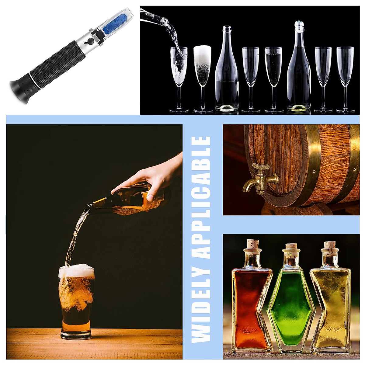 Alcohol Refractometer, Professional Handheld Alcohol 0-80% Test Refractometer, Alcohol Tester Meter Measure Instrument for Testing Distilled Beverage