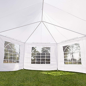 Outsunny 22 x 16 ft Party Tent, Wedding Tent with Sidewalls, Heavy Duty Event Tent with 2 Doors and 6 Windows, Outdoor Gazebo Tent for Party, White