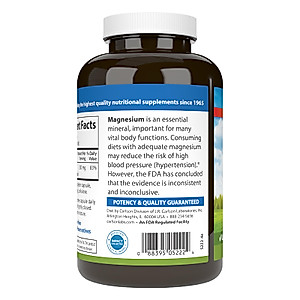 Carlson - Magnesium, 350 mg, Cardiovascular Support, Muscle Function & Nerve Health, 180 capsules