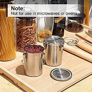 Zopeal 6 Pack 34 Oz Stainless Steel Canisters Set Stainless Steel Airtight Food Storage Containers Metal Containers with Lids Sealed for Tea Coffee Sugar Flour Baking Pantry Kitchen Counter (17.6 Oz)