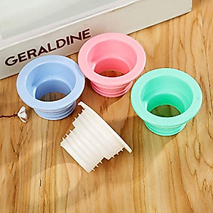 Goeielewe 4PCS Drain Pipe Hose Silicone Plug Sewer Seal Ring Washing Machine Sealing Plug for Bathroom Kitchen Cleaning Tools (Random Color)