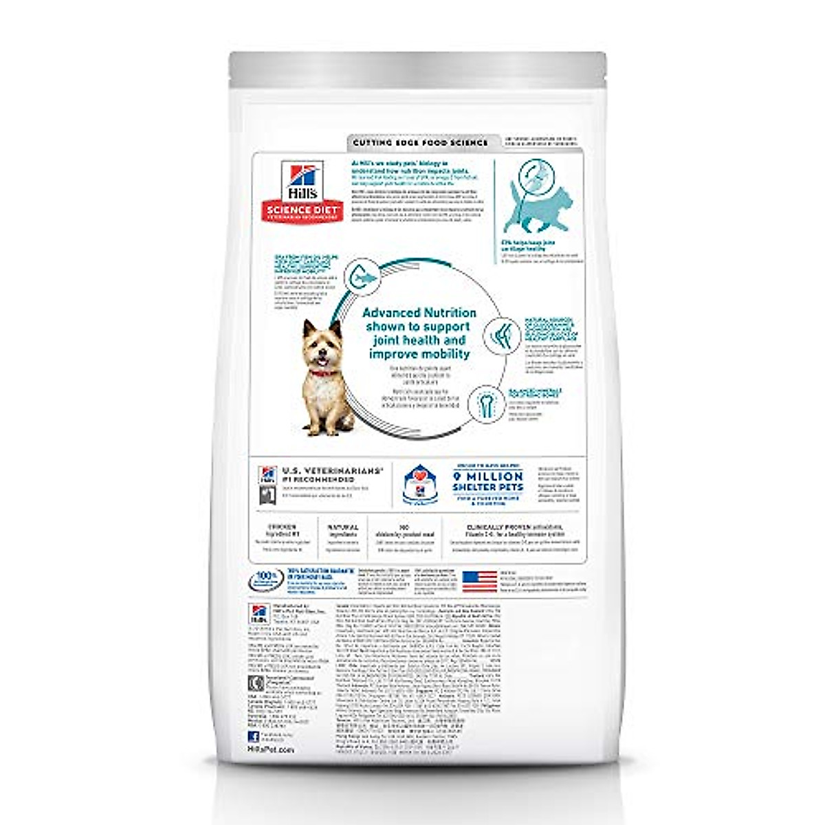 Hill's Science Diet Dry Dog Food, Adult, Healthy Mobility Small Bites, Chicken Meal, Brown Rice & Barley Recipe, 4 lb. Bag