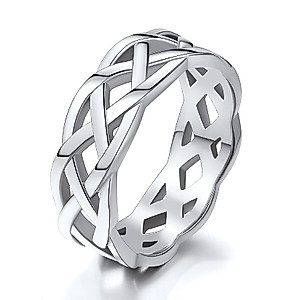 Irish Celtic Ring Women Stainless Steel Friendship Endless Knot Ring