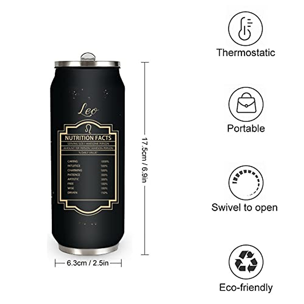 lqowaqz Leo Constellation Tumbler Birthday Gifts For Men Women Zodiac Insulated Mug Gifts Coffee Sublimation Mugs Car Cup 17 OZ