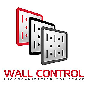 Wall Control Modular Pegboard Tool Organizer System - Wall-Mounted Metal Peg Board Tool Storage Unit for Pegboard Tiling (Metallic Pegboard)
